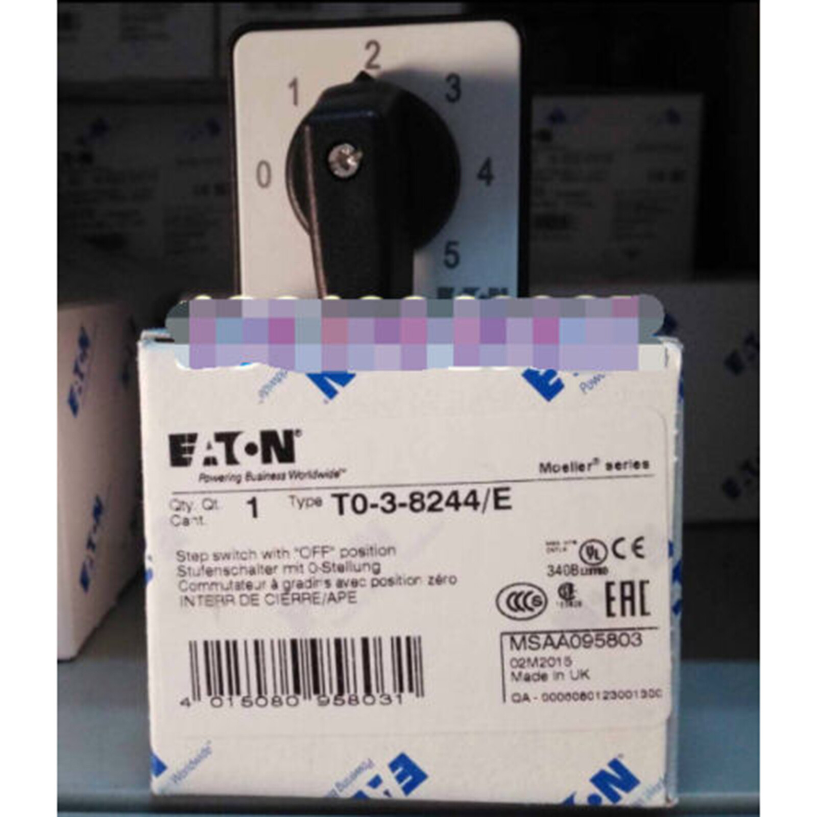 1PC New EATON MOELLER T0-3-8244/E Disconnect Switch Free ship #YP1 | eBay