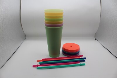 TAL Color Changing REUSABLE 24 oz Tumblers Set 7 Pack Cups & Lids | eBay