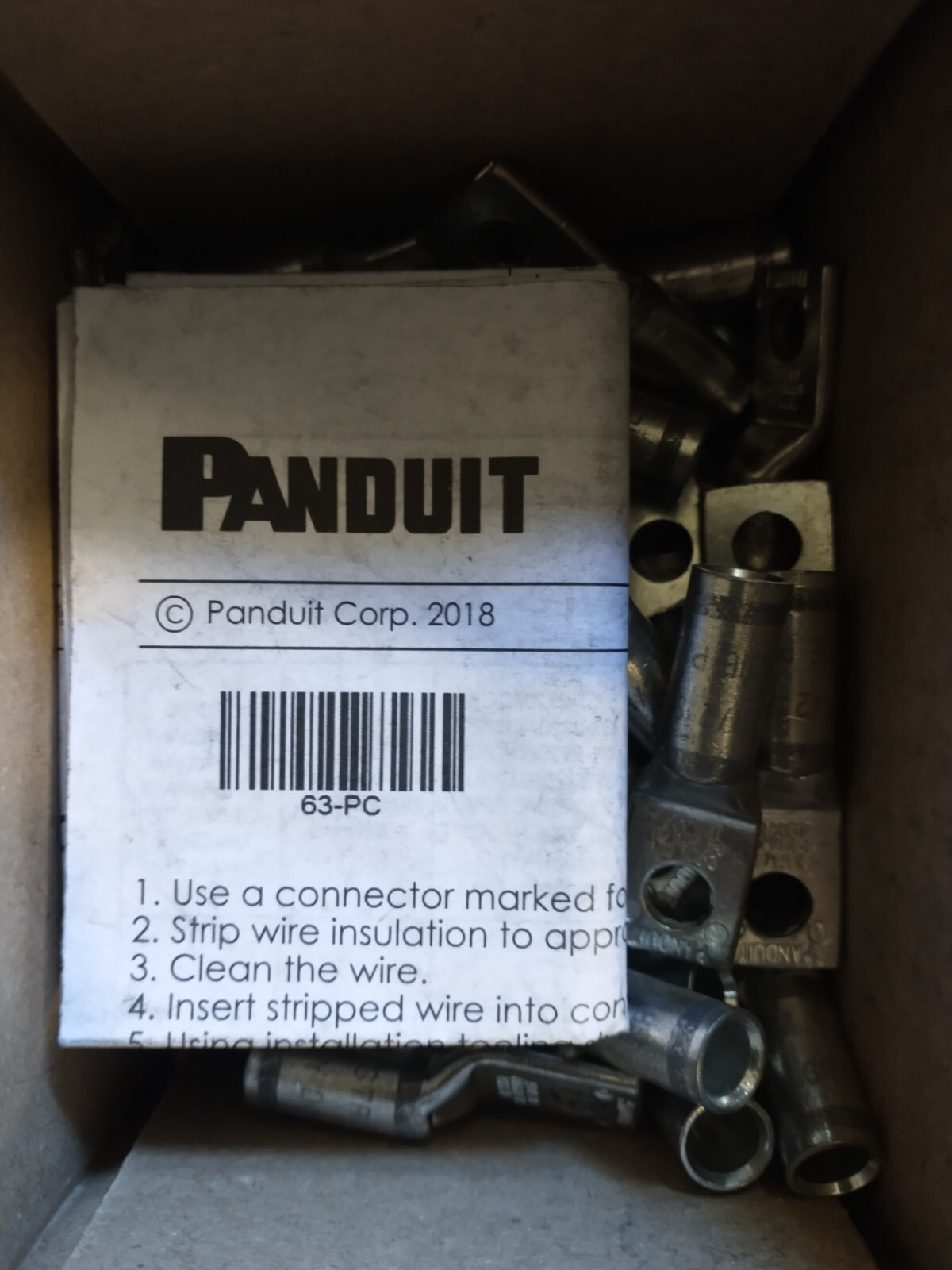 Box Of 50 Panduit LCA4-14-L Standard Barrel One Hole Copper Lug | eBay