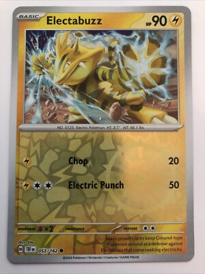 Pokémon TCG Temporal Forces Electabuzz Reverse Holofoil 053/162 NM | eBay