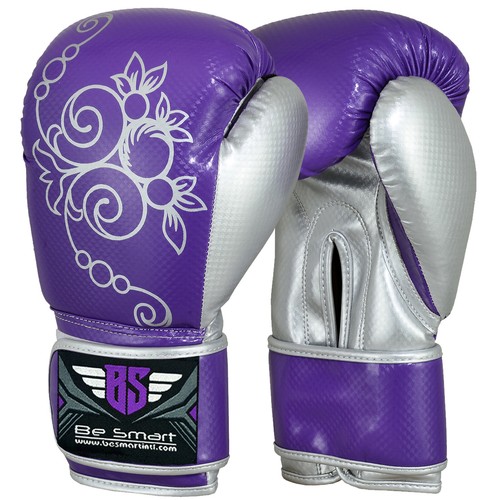 Ladies Purple Gel Boxing Gloves Bag Womens Gym Kick Pads MMA Mitts Muay ...
