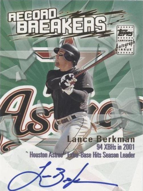 2003 Topps - Series 2 Record Breakers Lance Berkman #RBA-LB Autographs ...