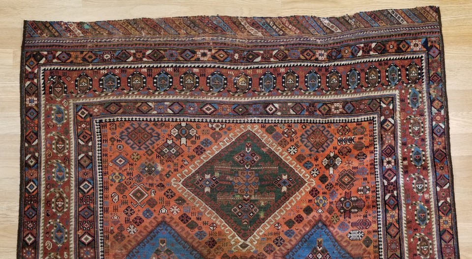 Terrific Tribal - 1890s Antique Oriental Rug - Nomadic Carpet - 4.3 x 5 ...