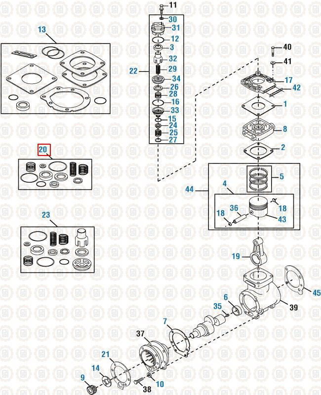 Air Compressor Unloader Repair Kit for Holset SS296 Ref# 220036 ...