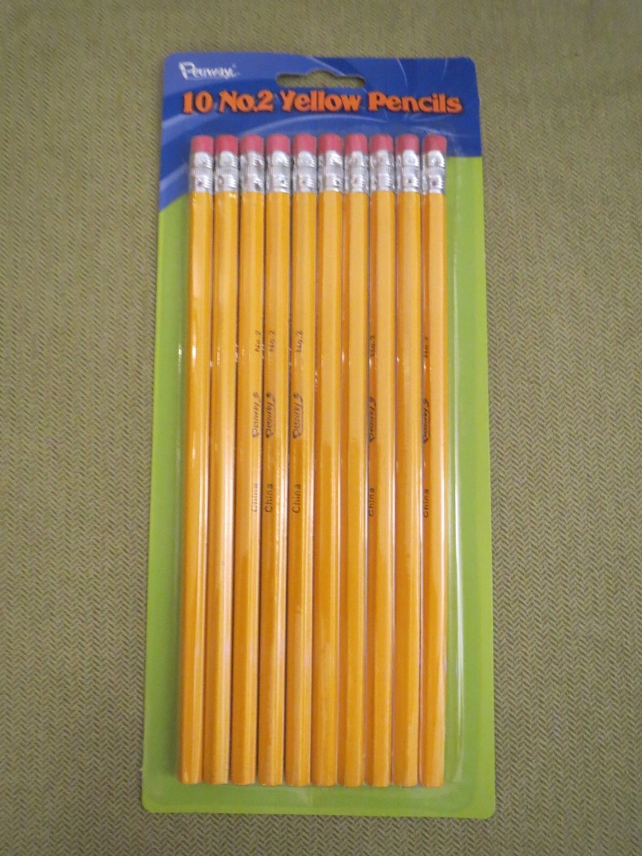 Yellow Pencils With Erasers Close Up Of Stack Of Yellow Pencils With