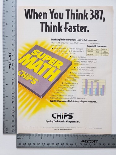 Super Math Chips 387 1980S Vintage Computer Print Advertisement | eBay