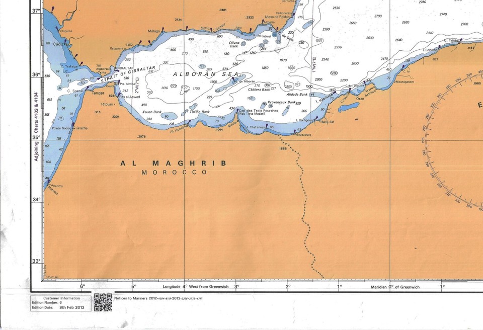 Admiralty 4301 Mediterranean Sea Western Part Marine Map Chart Ship ...