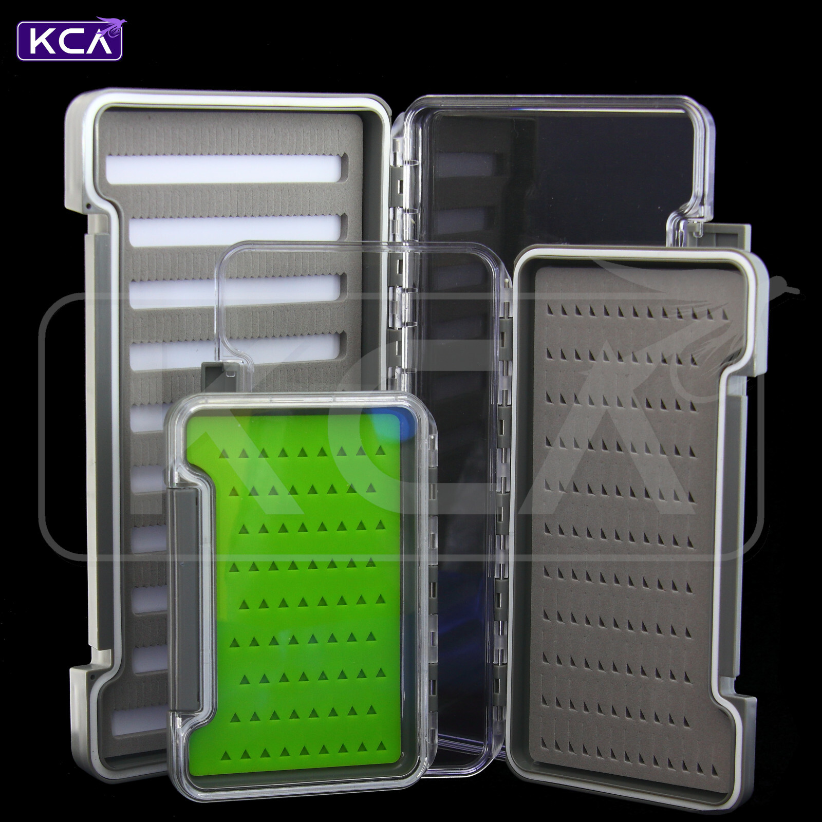 KCA Slim Fly Box, Waterproof, Clear Lid, 3 Sizes, 3 Inserts | eBay