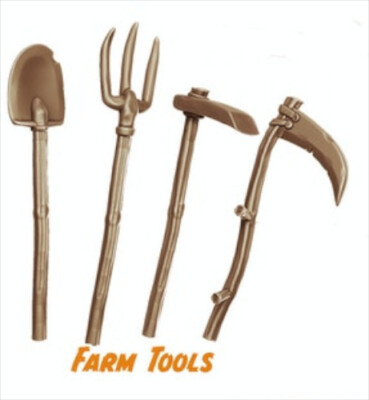 Farm Tools Implements Shovel Scythe Farm of Horrors Dungeons and ...