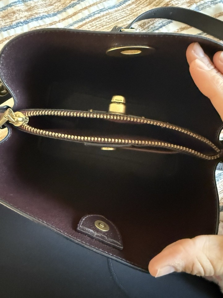 Coach Willow Black Bucket Bag Pebble Leather Crossbody Shoulder 2 Strap | eBay