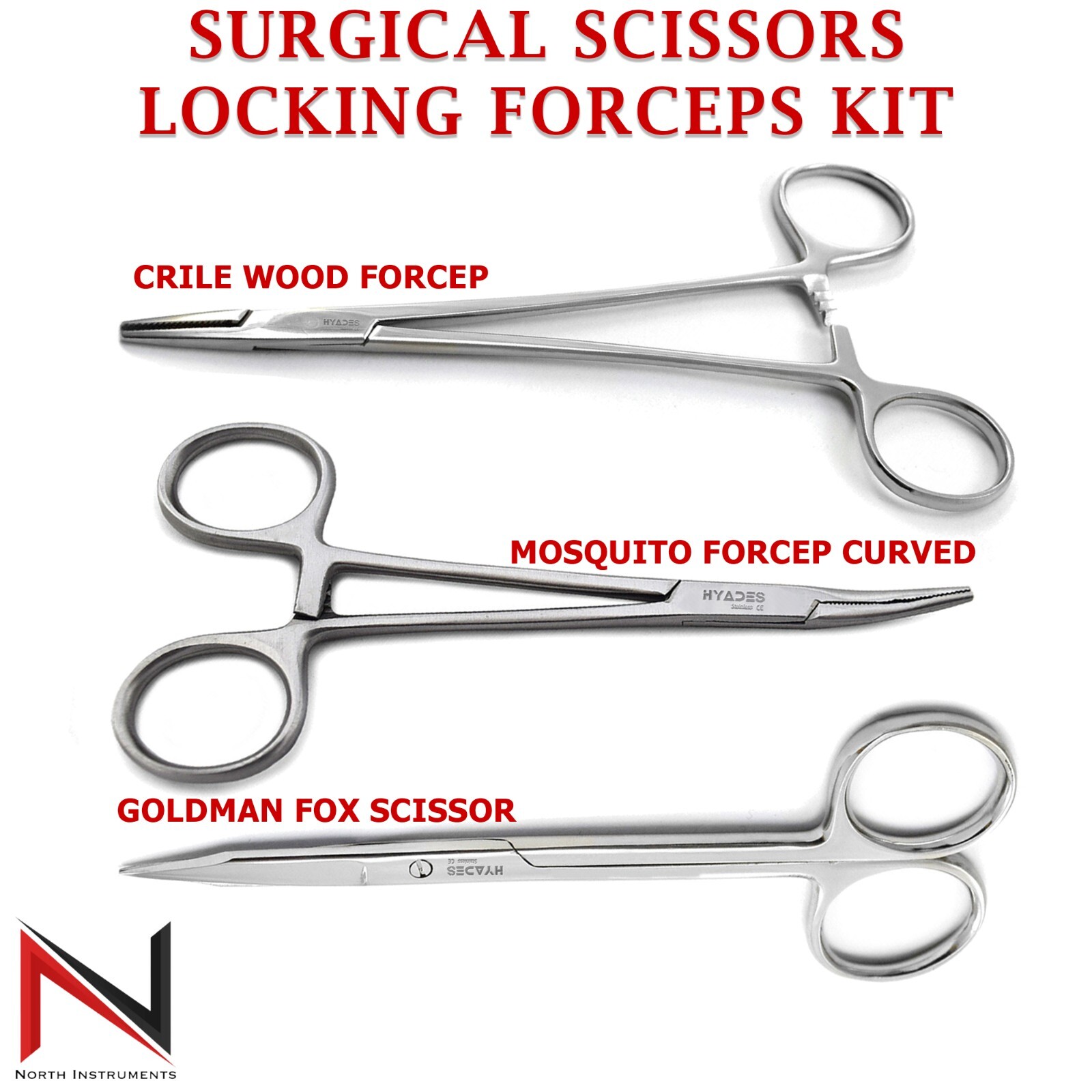 Medical Hemostatic Tissue Clamp Suture Needle Holder Surgical Operating ...