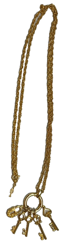 Vintage Crown Trifari Keys And Lock Goldtone Chain Necklace | eBay