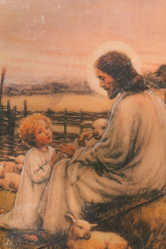 Double Matted & Framed Jesus The Good Shepherd Picture Litho Print | eBay