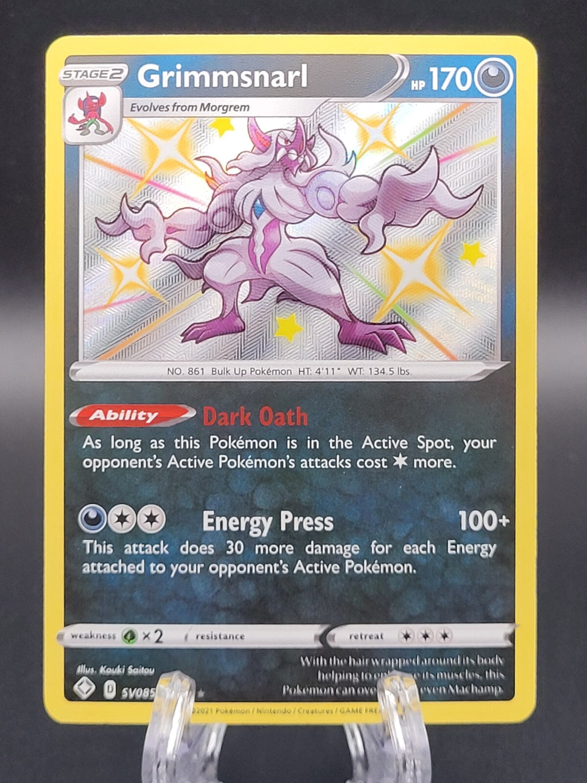 Pokémon TCG Grimmsnarl Shining Fates SV085/SV122 Holo Shiny Holo Rare ...