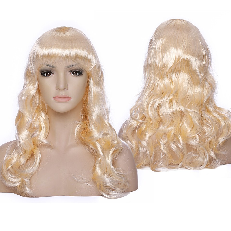 Women Cosplay Costume Hair Wig Heat Resistant Straight Wavy Ombre Wig ...