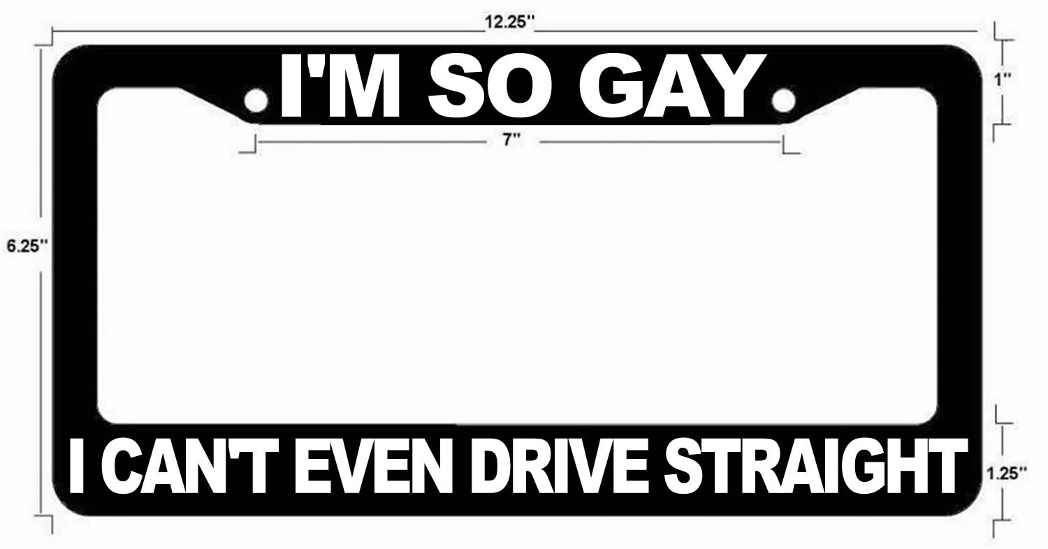 I'm So Gay I can't Even Drive Straight License Plate frame for car ...