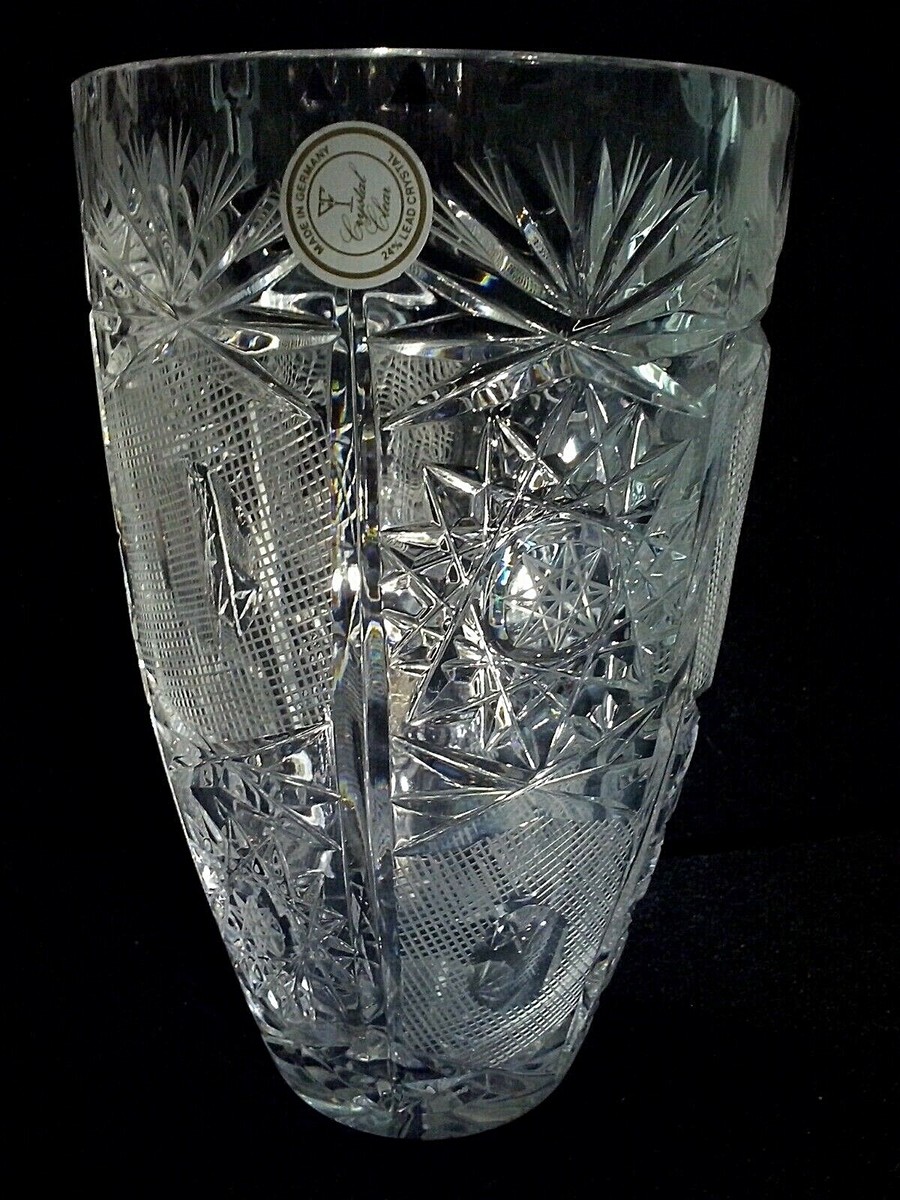 German Cut Glass Patterns 1930's German Cut Glass Bowl With Silver Top