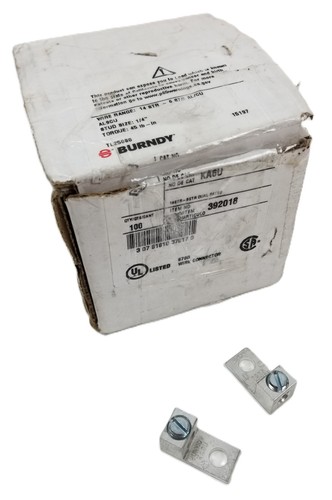 100 BURNDY KA6U Universal Terminal 1-Hole 14-6 AWG 1/4" Stud NEW | eBay