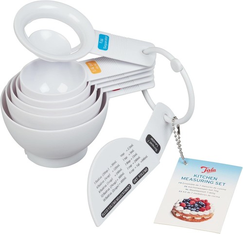 Tala Kitchen Measuring Set, in White Plastic and Contains 7 Cups ...