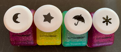 Cutting Edge Sky Paper Punch Set of 4 Crescent Moon Star Umbrella ...