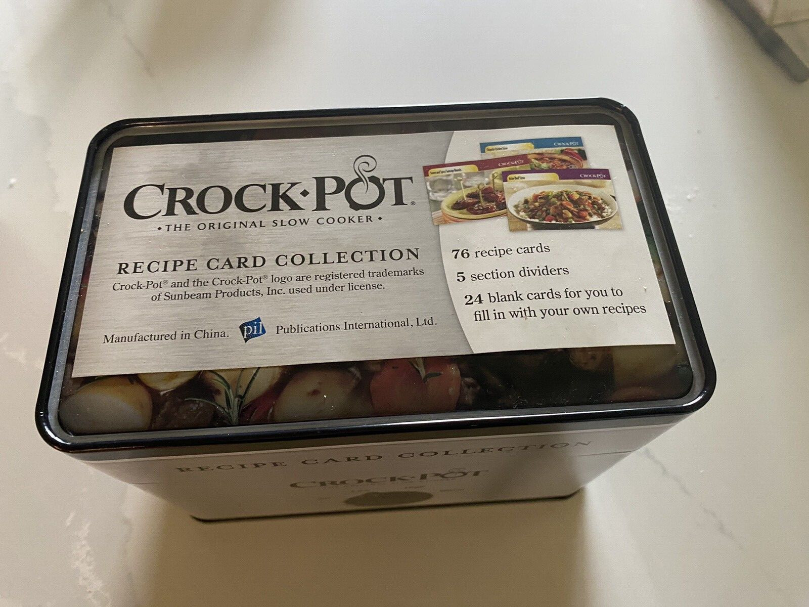 Crockpot Recipe Card Collection Tin (Silver) by Publications ...