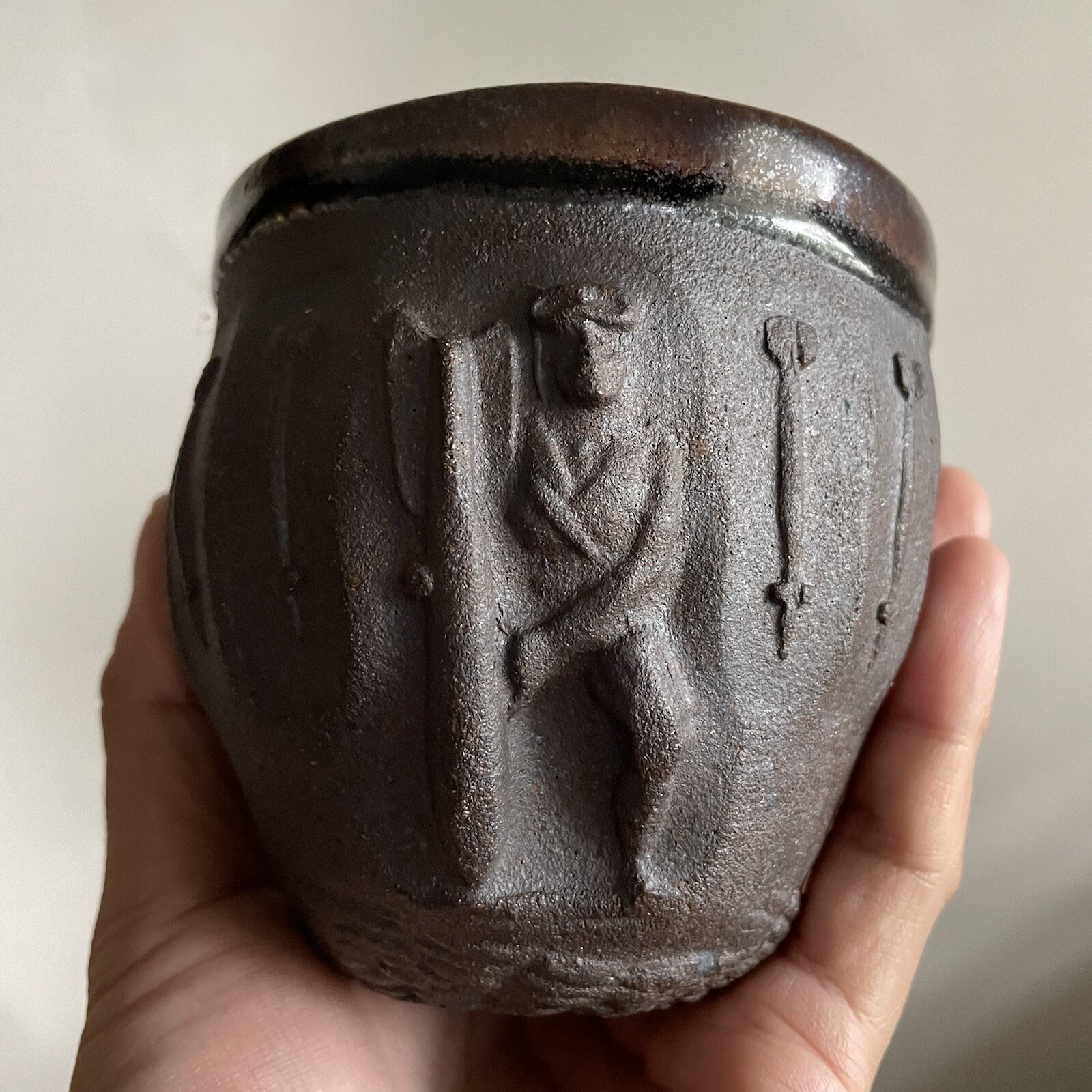 EHREN TOOL Large Ceramic Cup Art Sculpture Post War Modernism Soldier w ...