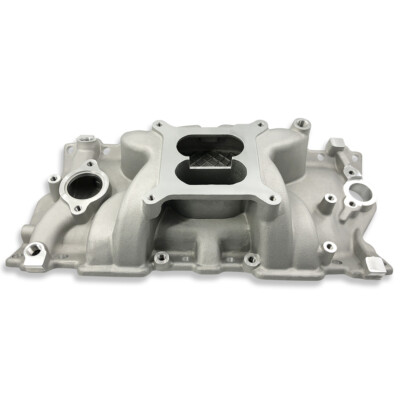Satin Dual Plane Intake Manifold For Chevy Small Block SBC 265 350 400 ...