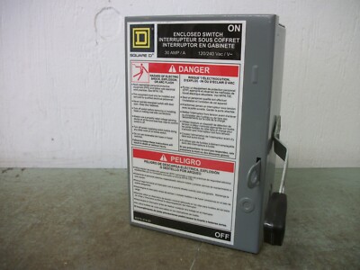 SQUARE D DISCONNECT TYPE 1 L211N 30AMP 240VOLT 2POLE FUSIBLE NOB | eBay