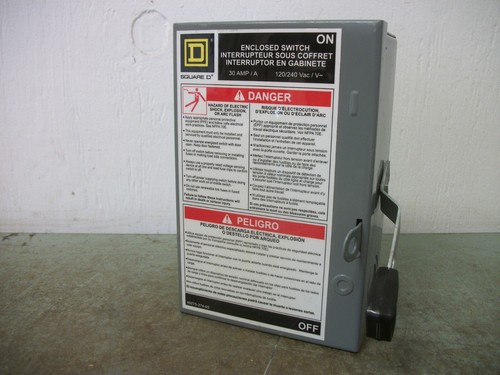 SQUARE D DISCONNECT TYPE 1 L211N 30AMP 240VOLT 2POLE FUSIBLE NOB | eBay