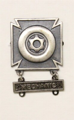 Army Driver/Mechanic Badge 1195 - w/MRCHANIC bar - clutch back | eBay