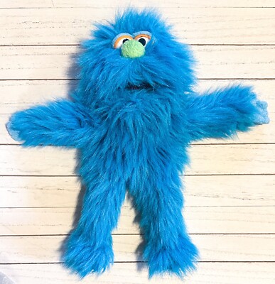 Silly Puppets Blue Fuzzy Monster Hand Puppet 14” 2008 Plush Full Body ...
