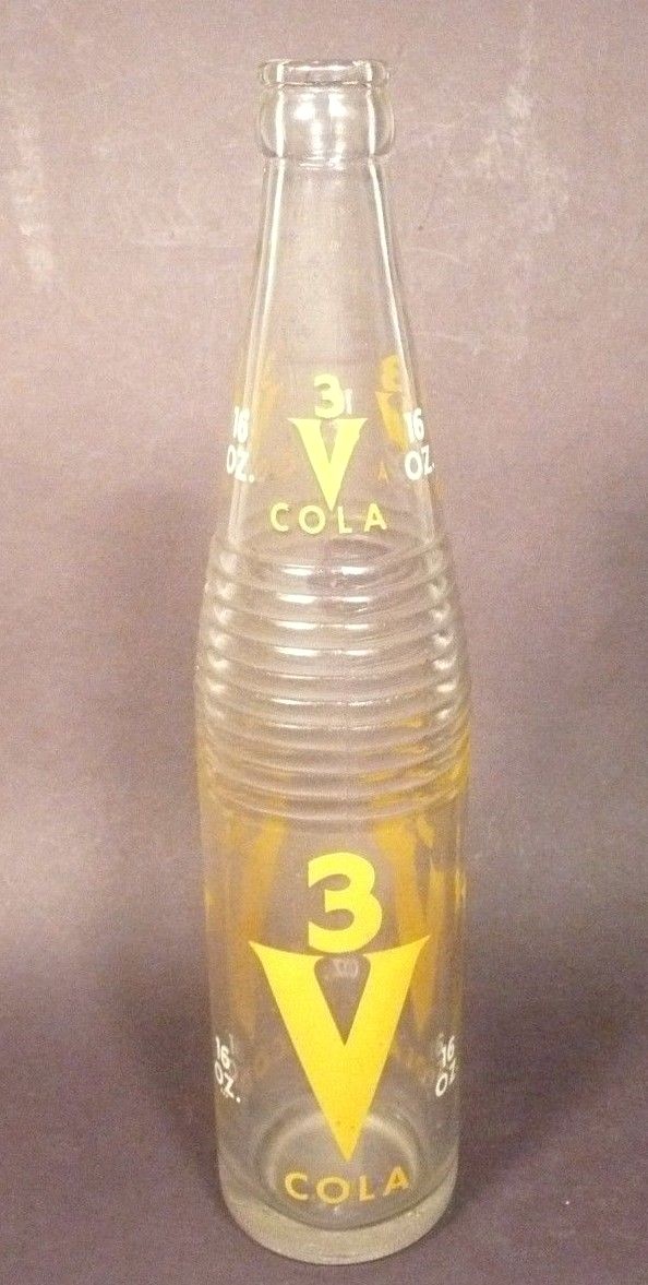 vintage ACL Soda Pop Bottle: 3-V COLA - 16 oz ACL | eBay