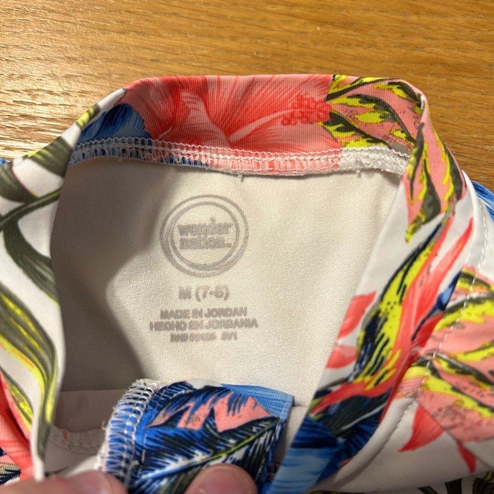 Wonder Nation Floral Rash Guard Swimsuit Long Sleeve M (7-8) | eBay