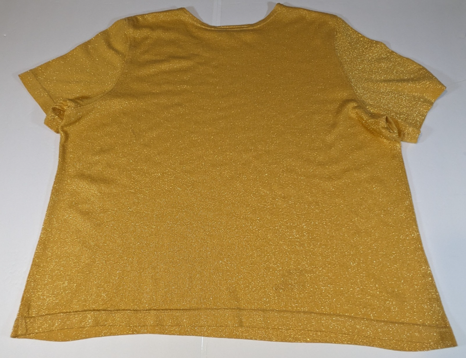Cathy Daniels Women's XL Yellow Glitter Shirt/Blouse RN#67830 85% ...
