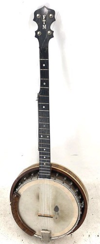 FTM 5-String Resonator Banjo Bluegrass Student Model Wood Body Dot ...