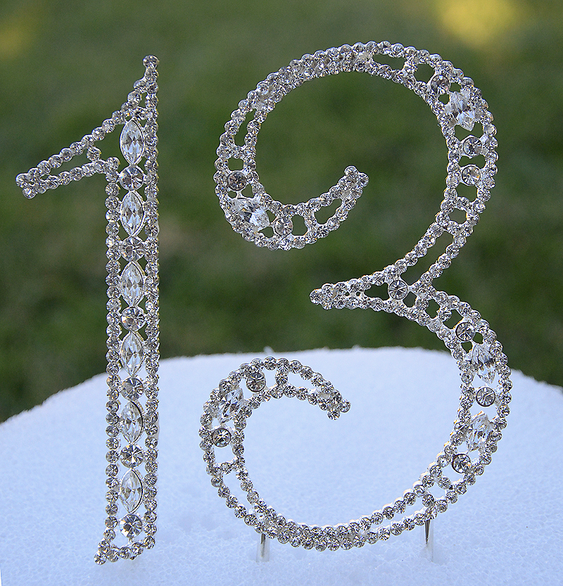 5" Rhinestone Silver Number Thirteen 13 Bling Cake Topper Birthday ...