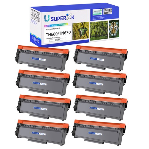 8PK Black TN660 TN630 Toner Cartridge for Brother TN-660 MFC-L2720DW HL ...