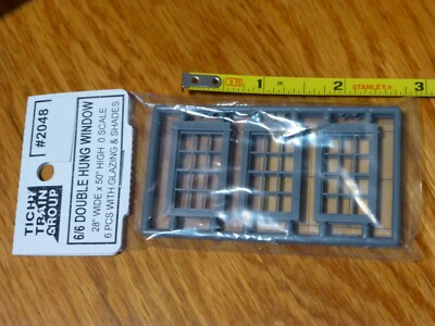 Tichy Train Group O #2048 Double-Hung Window w/Glazing & Shades -- 6 ...