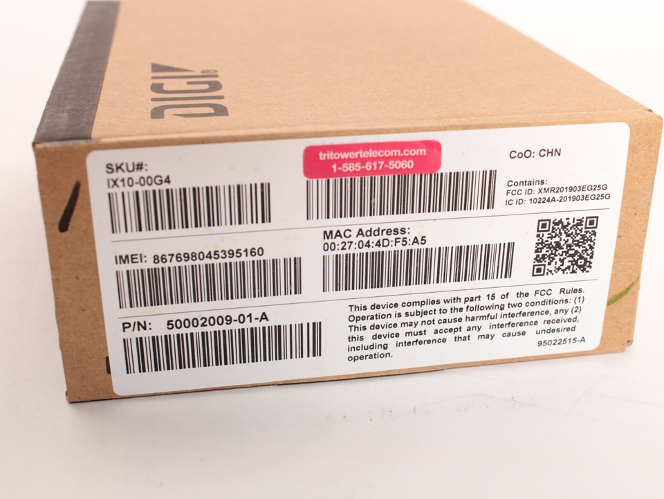 50002009-01(IX10-00G4), DIGI IX10 4G LTE CAT-4 (Global) Industrial ...