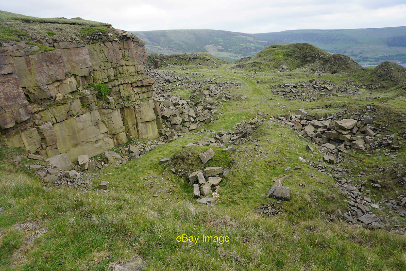 Photo 6x4 Crowden Great Quarry Despite the size of surrounding spoil ...