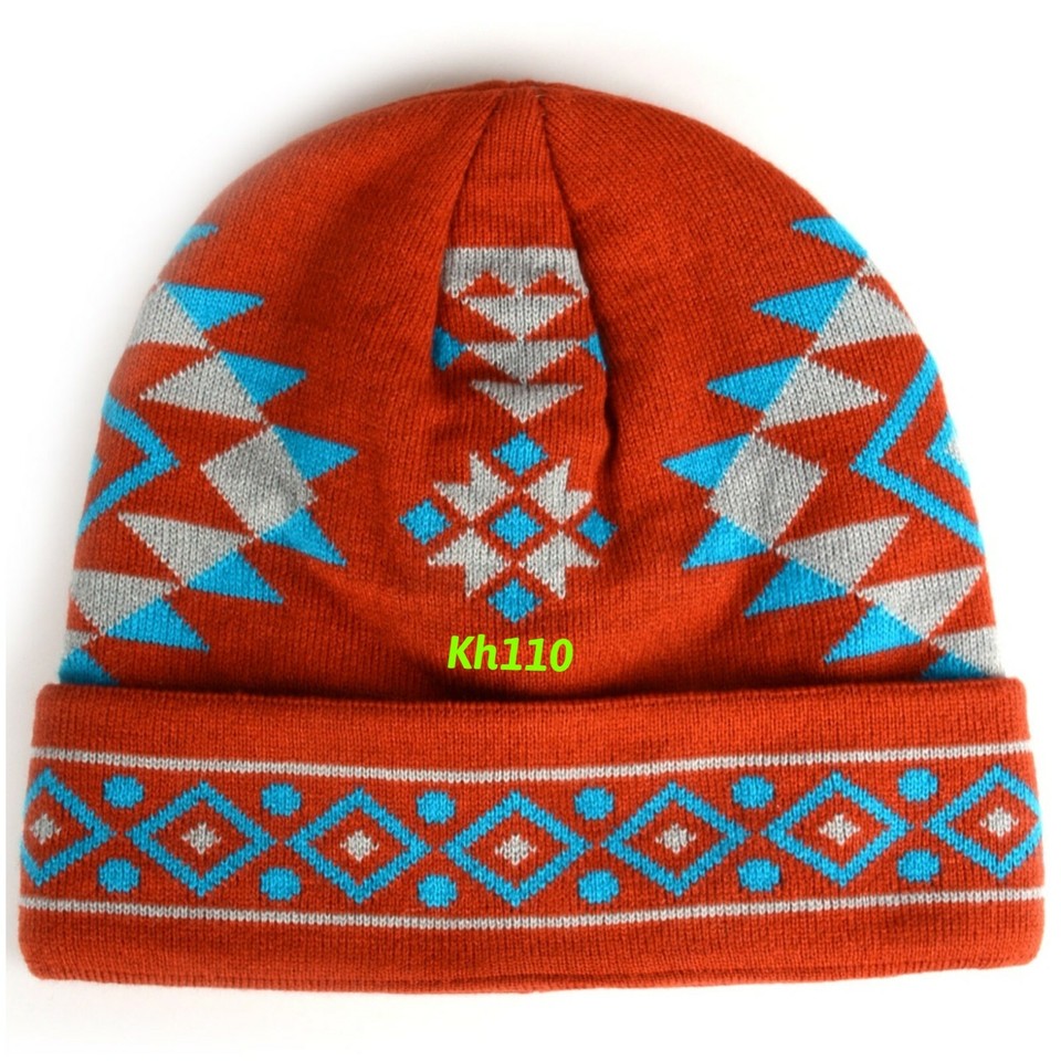 Southwest Native American Indian Navajo Print Knit Cuffed Beanie | eBay