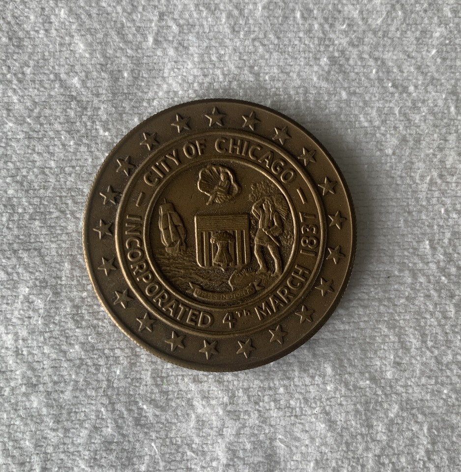 Chicago Fire 1871-1971 Centennial Coin Medal, Bronze Token, Historical ...