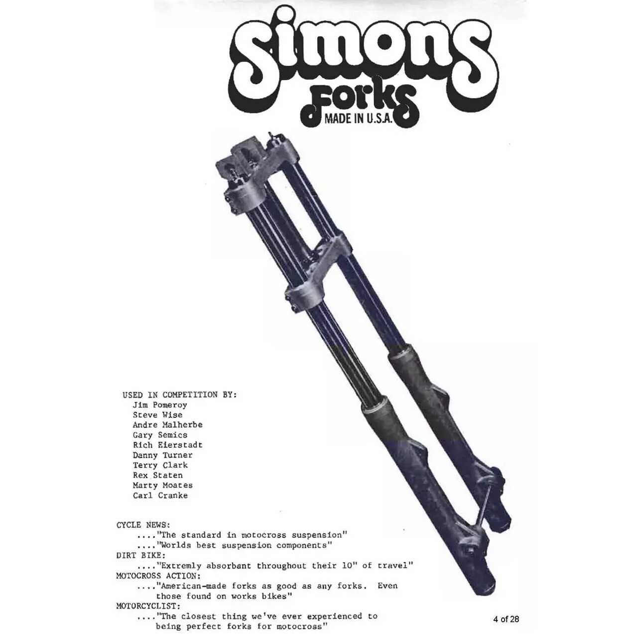 Simons Yellow Fork Motocross Stickers Maico CR KX RM YZ AHRMA Works VMX ...