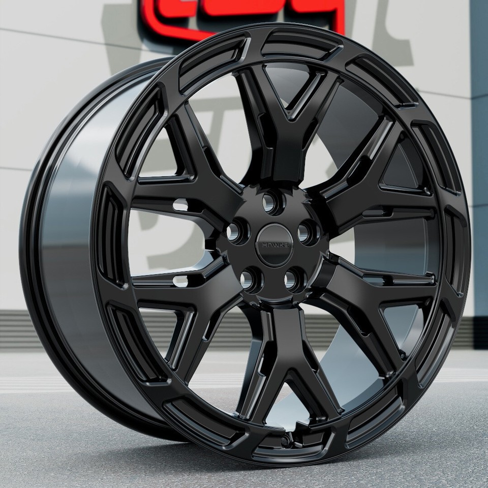 22" HAWKE HAVOC ALLOY WHEELS for DEFENDER 130 L663 22x10 5-120 Gloss ...