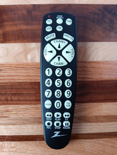 Zenith CL019 3 Device Universal Remote Control For TV VCR CBL Glow ...