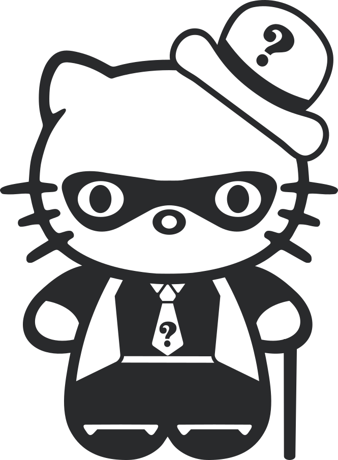 Hello Kitty DC Bat Family 6-inch Parody Vinyl Decals, Black or White | eBay