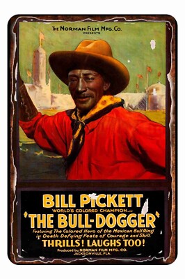 Bill Picket The Bull Dogger Movie Poster All Metal Tin Sign 8 x 12 | eBay