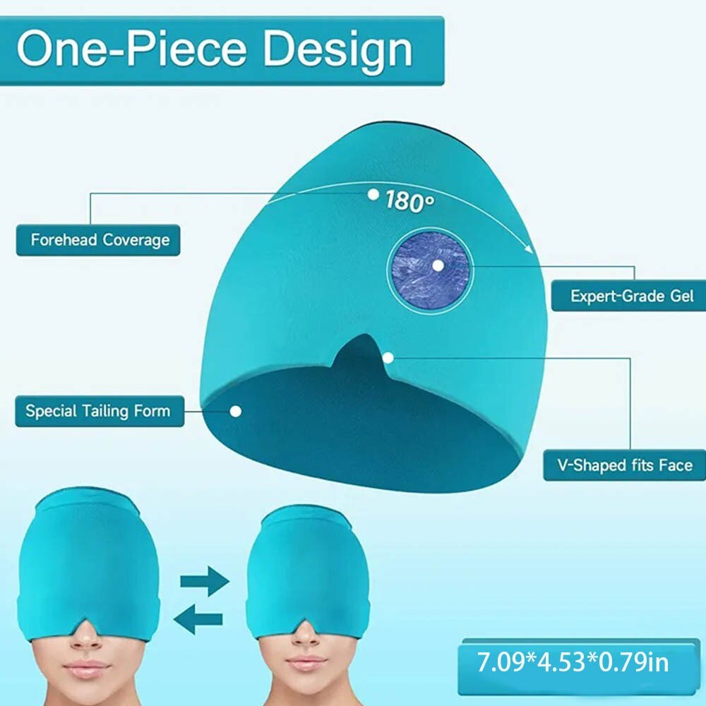 Cold Compress Head Massager Cap Migraine Relief Ice Head Wrap Headache ...