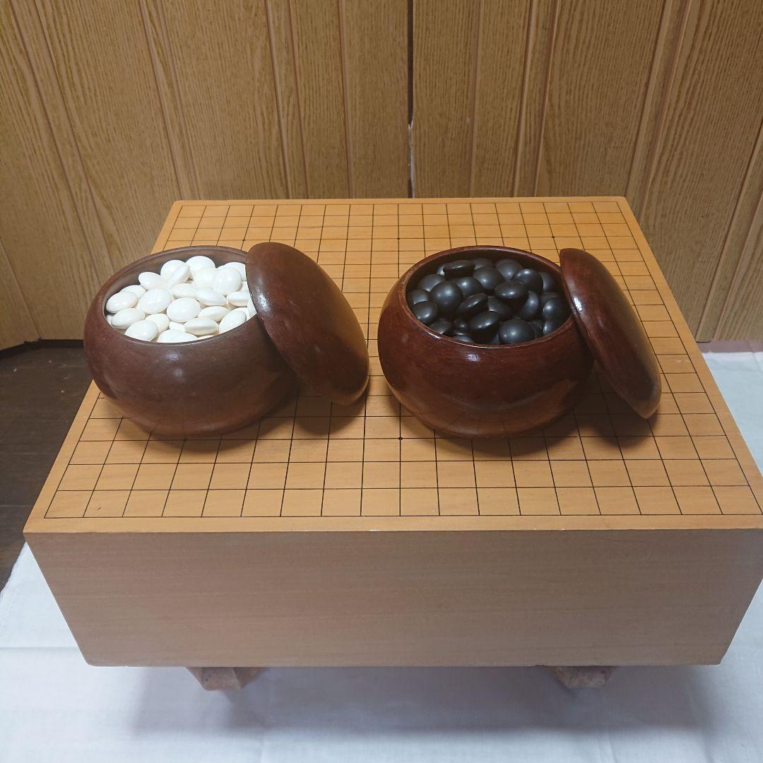 Go-Board Goban & Go Stone&Bowl SET IGO Game 42x45x27 Vintage Old ...