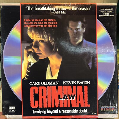 Criminal Law HBO Video Laserdisc LD - Gary Oldman Kevin Bacon Rare 80’s Thriller | eBay